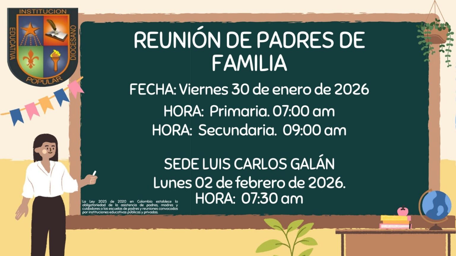 Reunión de padres de familia – Institución Educativa Popular Diocesano